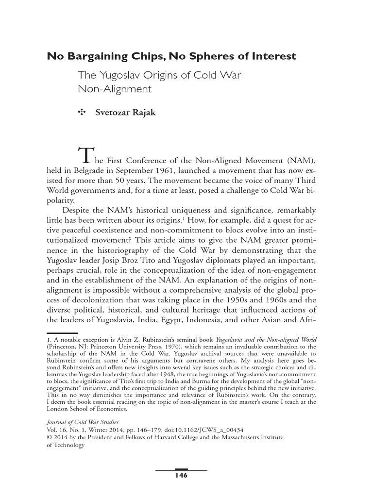 Rajak Yugoslav Origins of Cold War Non-Alignment | PDF | Josip Broz ...