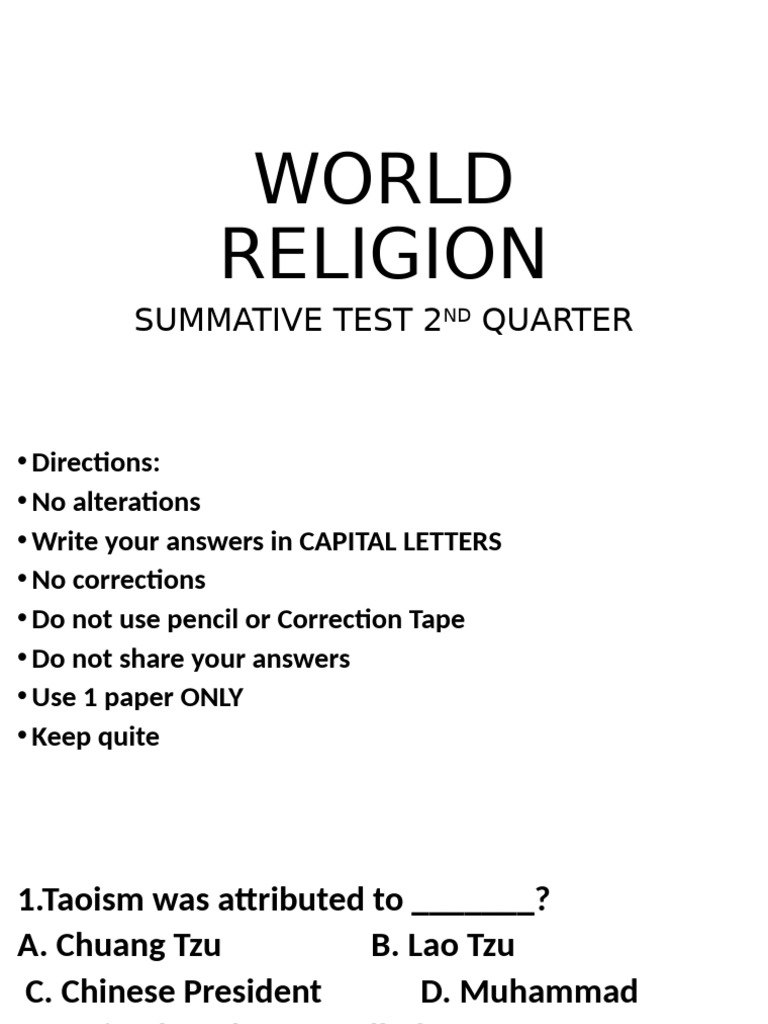 World Religion Quiz 2 | PDF | Shinto | Mahayana