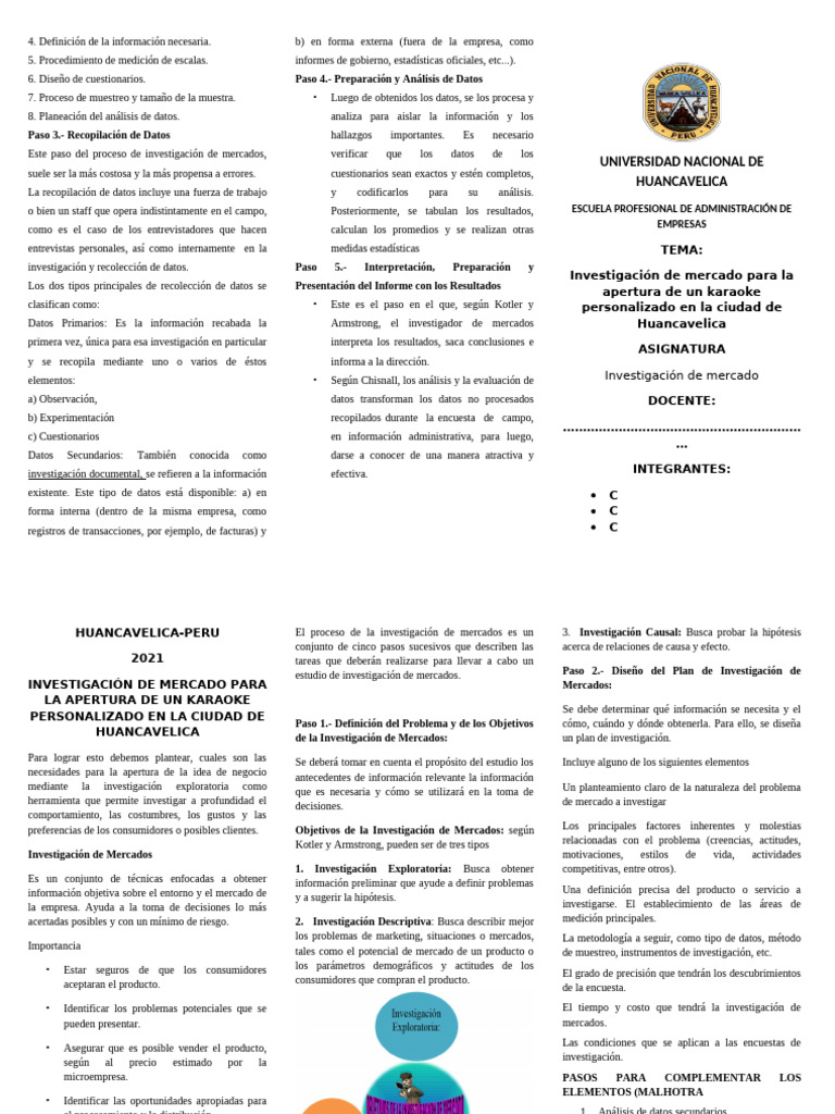 Triptico Plan de Negocio | PDF | Investigación de mercado | Mercado (economía)