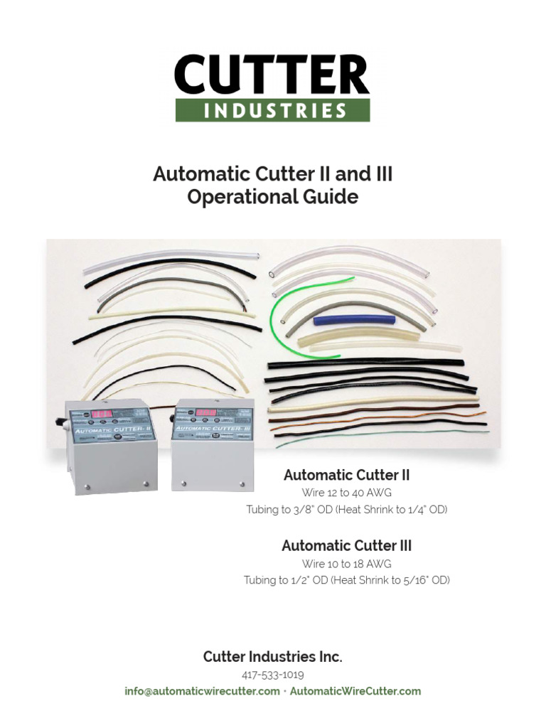 Automatic Cutter II III Operational Guide SHRTPX | PDF | Knife | Screw