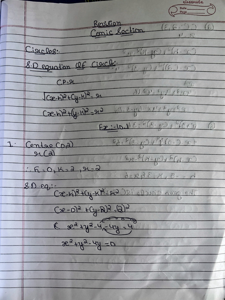 Revision of Circle and Parabola | PDF