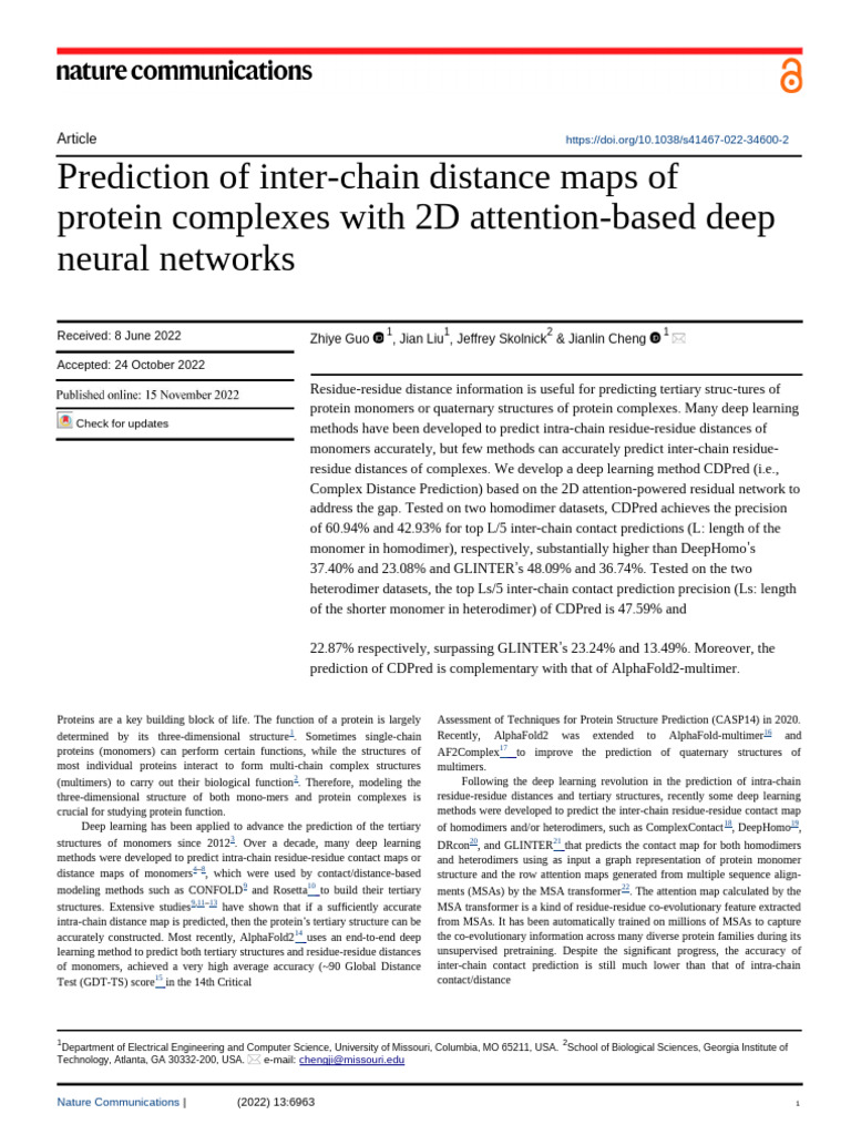 Prediction of Inter-Chain Distance Maps of Protein Complexes With 2D Attention-Based Deep Neural ...