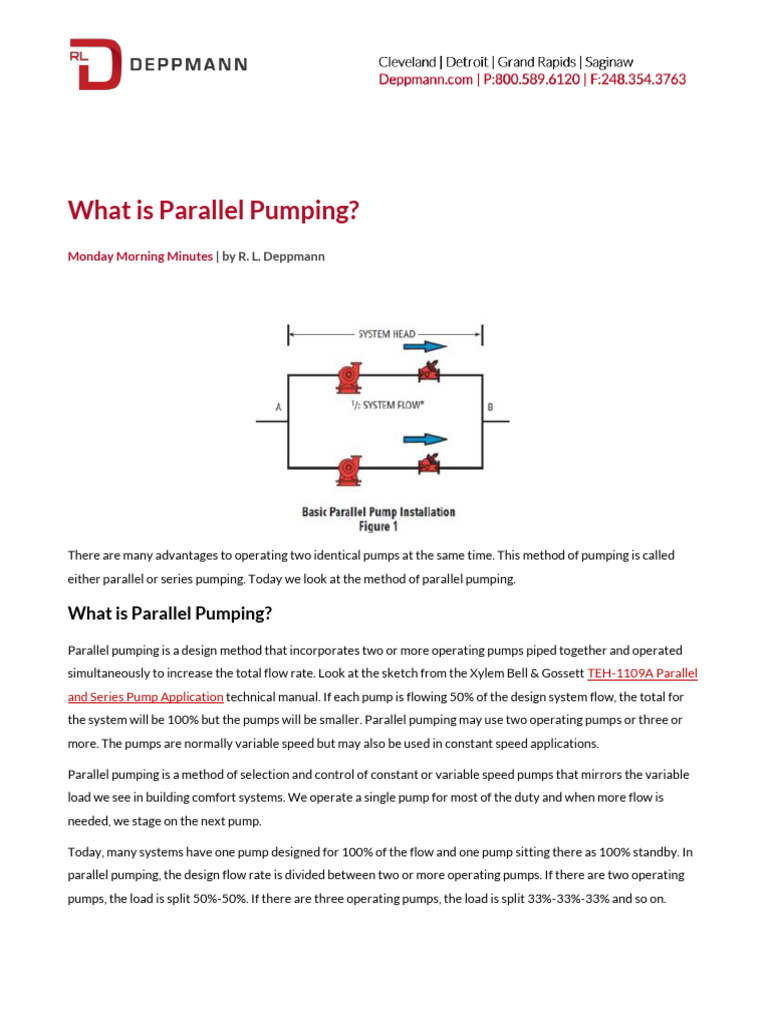 Monday Morning Minutes Centrifugal Pumps Parallel Pumping | PDF | Pump ...