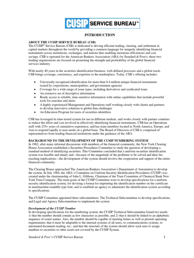 CUSIP | Cusip | Securities (Finance)