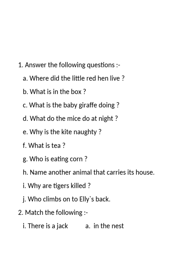 Class 1 English | PDF