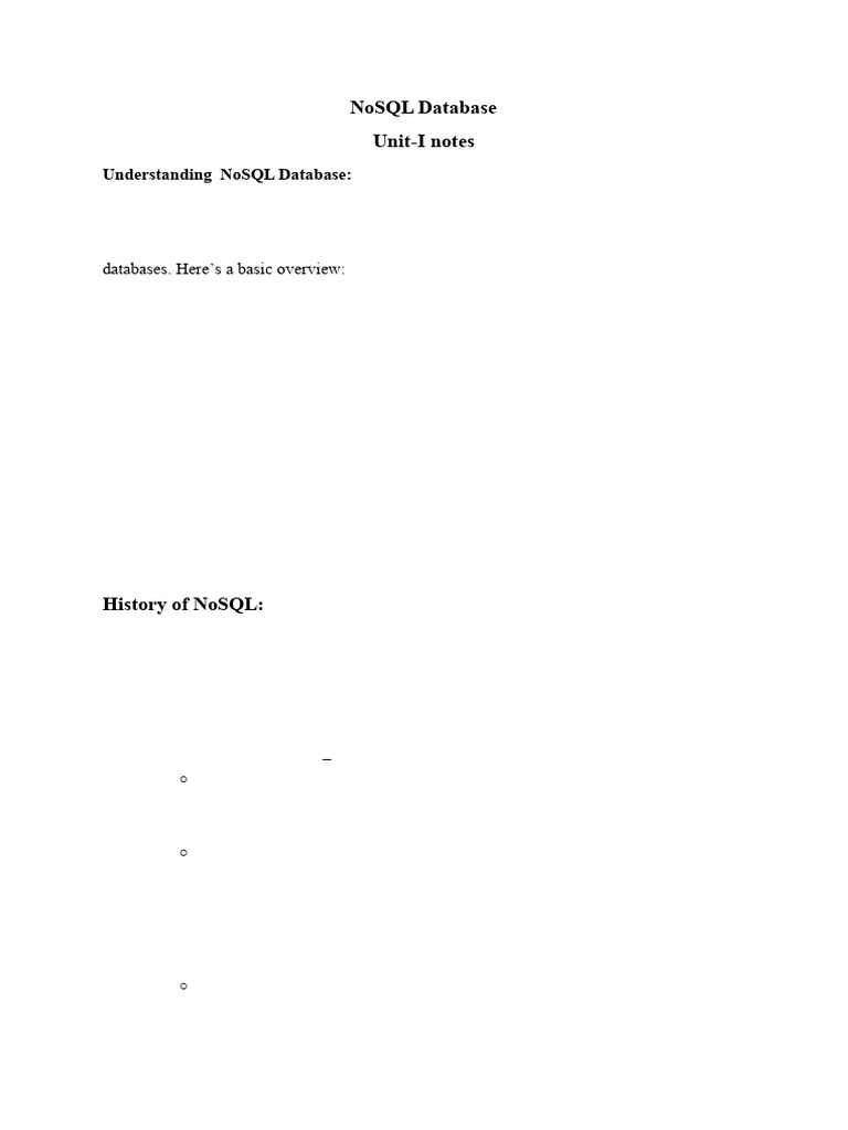 Unit-I Remaining HM | PDF | No Sql | Databases