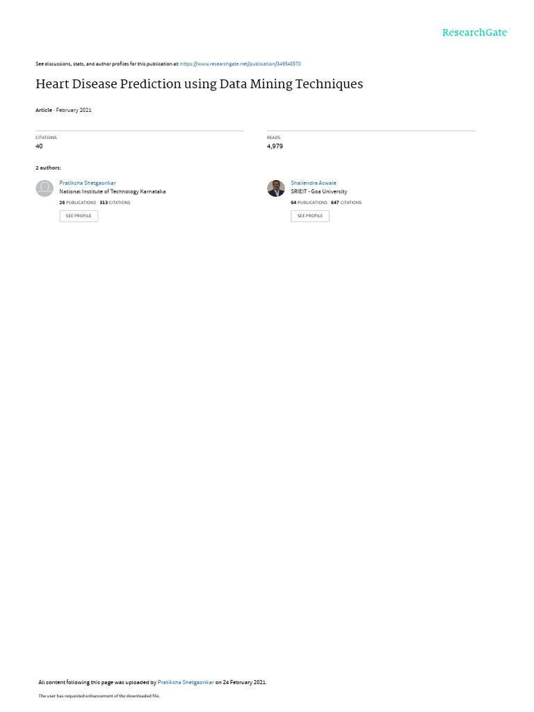 heart-disease-prediction-using-data-mining-techniques-IJERTV10IS020083 | PDF | Machine Learning ...