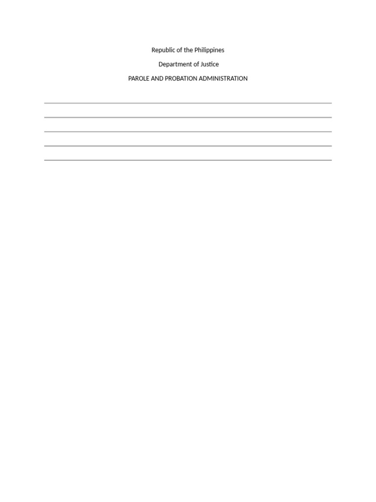 Parole Investigation Report Philippines | PDF