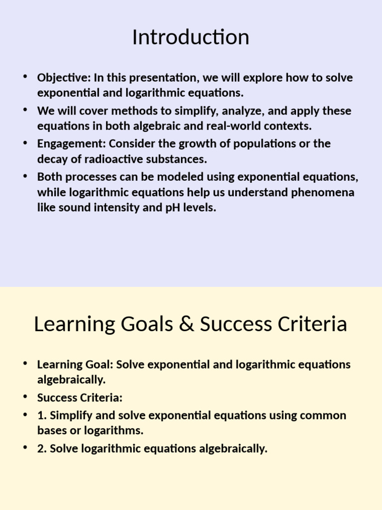 Exponential Logarithmic Presentation Enhanced | PDF