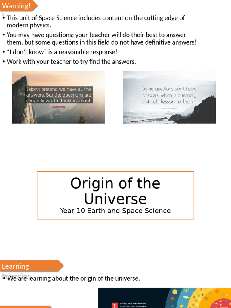1 Origin of The Universe | PDF | Universe | Big Bang