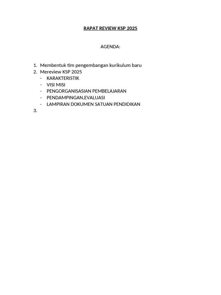 Rapat Review Ksp 2025 | PDF