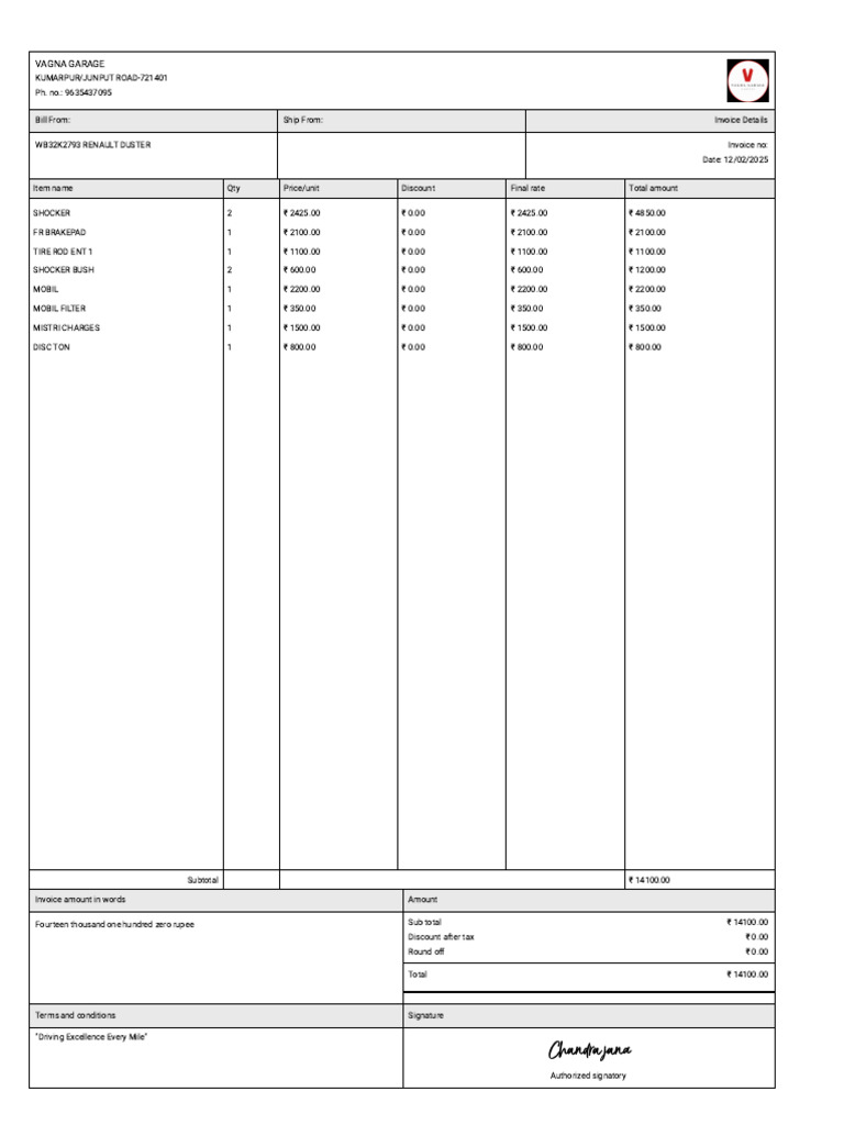 WB32K2793 Renault Duster | PDF | Invoice | Economies