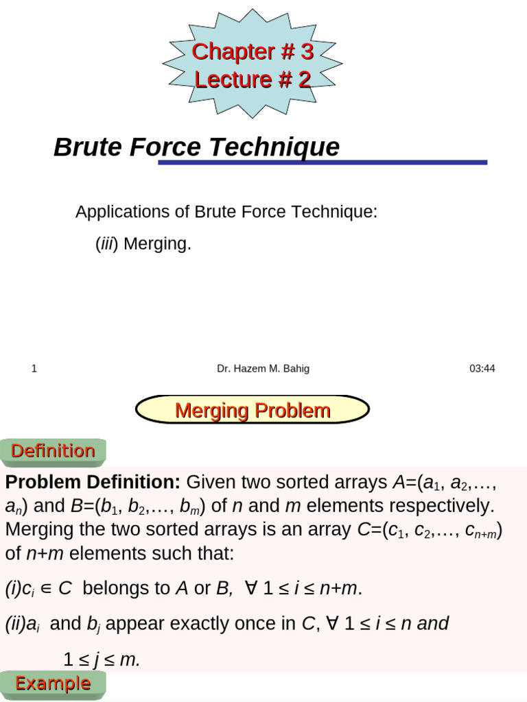 Chap 3 - Brute Force (Merging) | PDF | Mathematical Logic | Computer ...