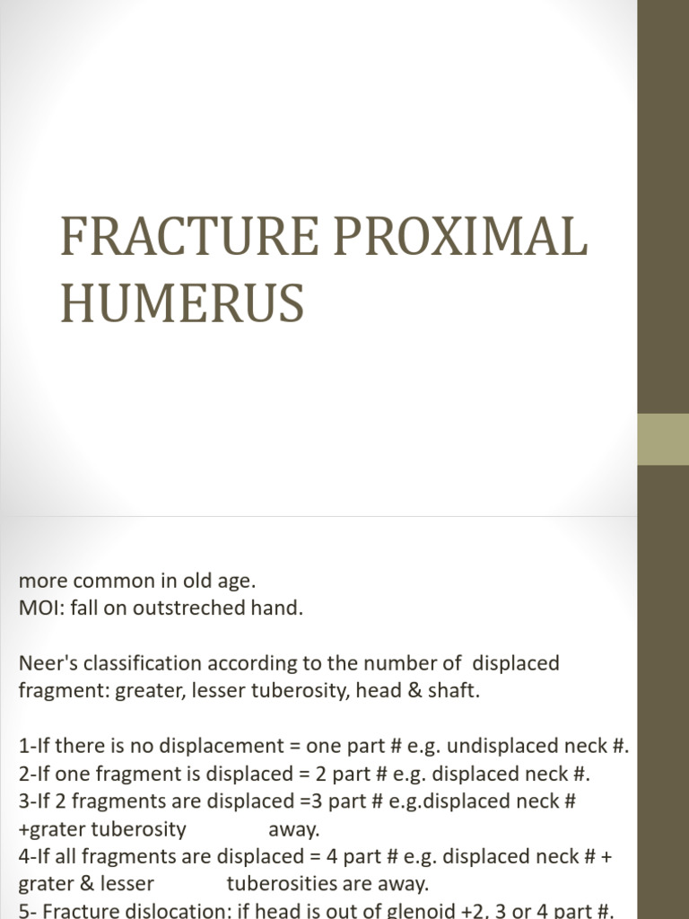 Fracture Proximal Humerus | PDF