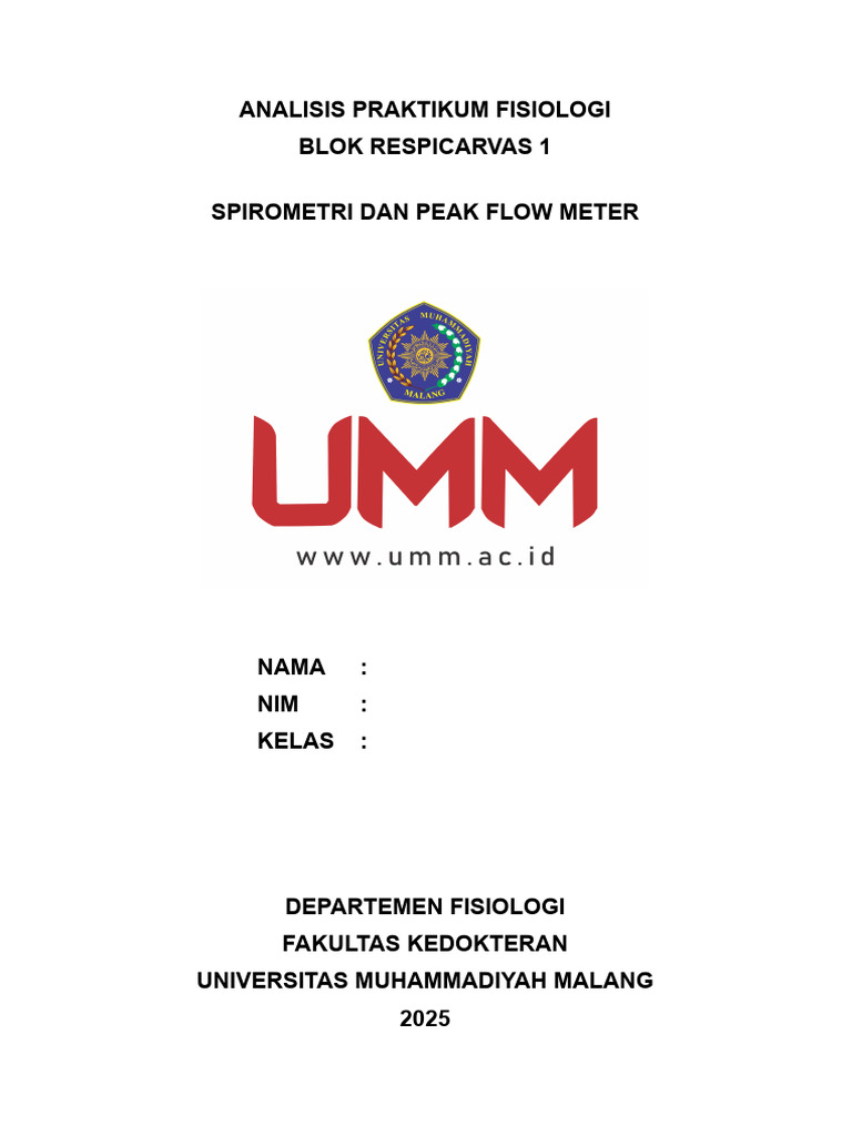 Template Analisis Praktikum Faal RESPI 1 | PDF