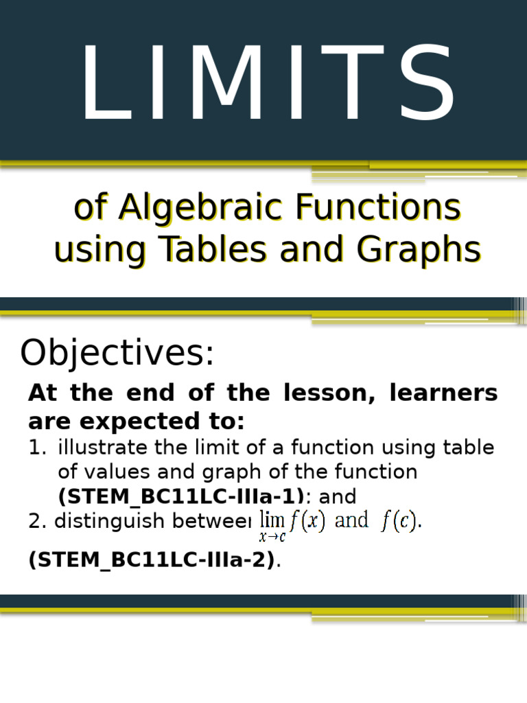 1 LIMITS (Tables and Graphs) | PDF | Function (Mathematics) | Limit (Mathematics)
