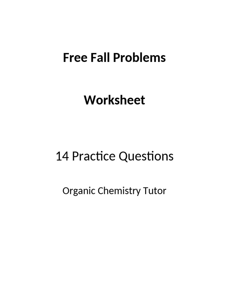 Free Fall Problems - Worksheet | PDF | Rocket | Speed
