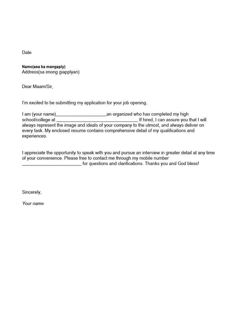 Sample Resume and Cover Letter | PDF