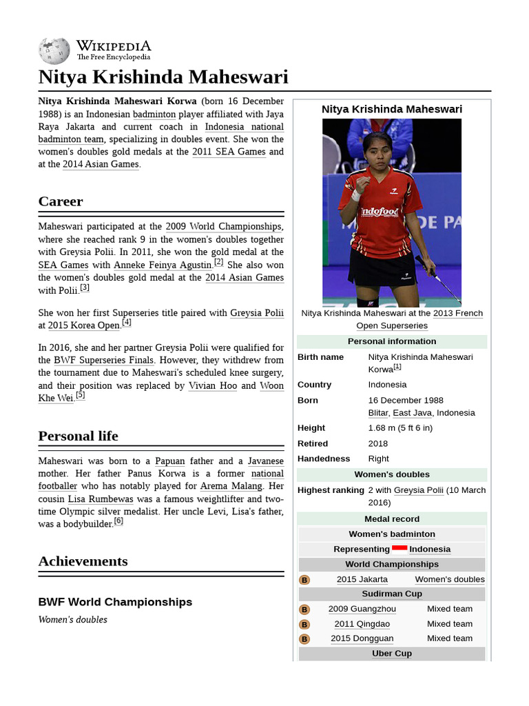 Nitya_Krishinda_Maheswari | PDF | Sports Competitions