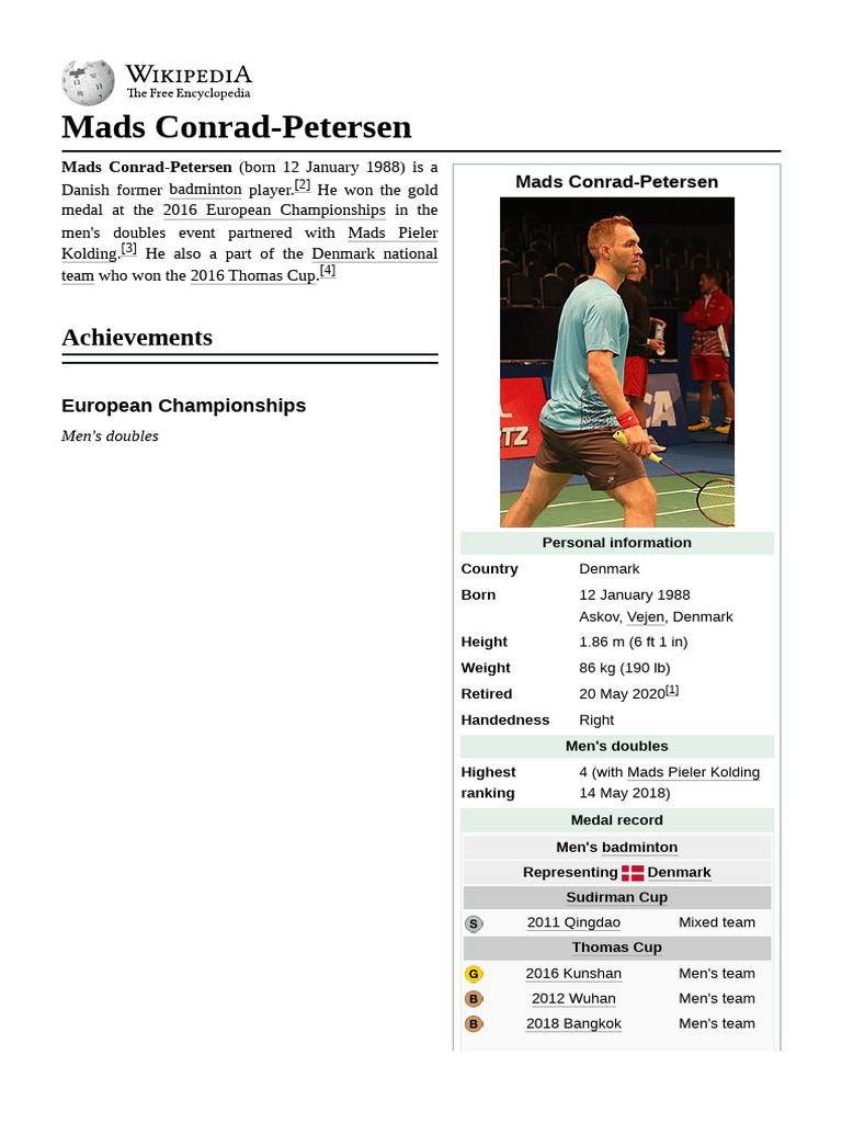 Mads_Conrad-Petersen | PDF | Sports Competitions