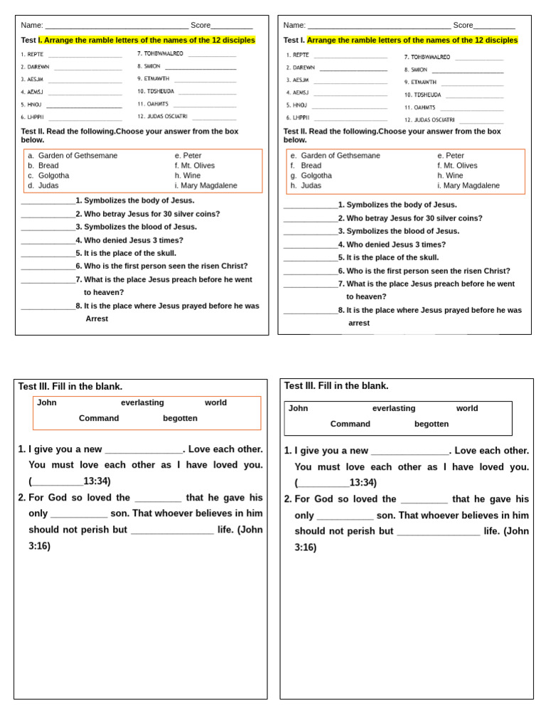 Summative 3rd Quarter Last | PDF | Jesus | Judas Iscariot