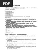 Post-Training Effectiveness Evaluation Form | PDF