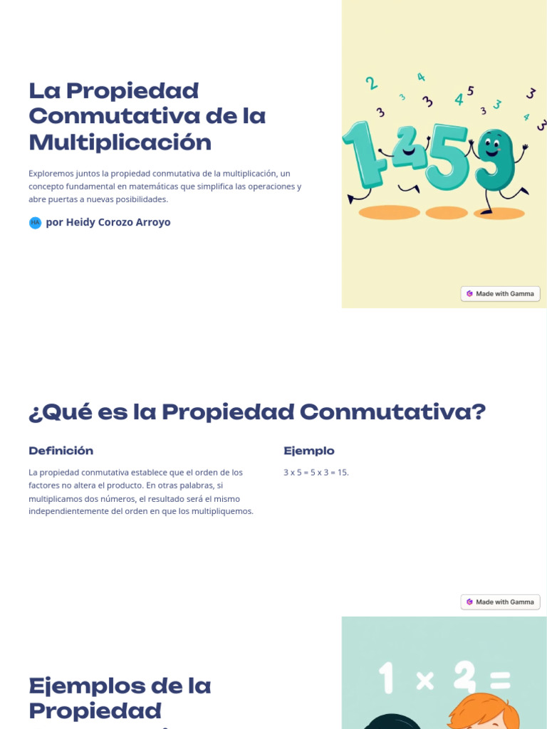 Propiedad Conmutativa de la Multiplicación | PDF | Multiplicación ...