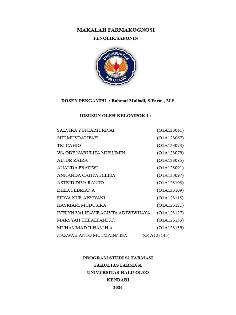 Fenolik dan Saponin dalam Farmakognosi | PDF