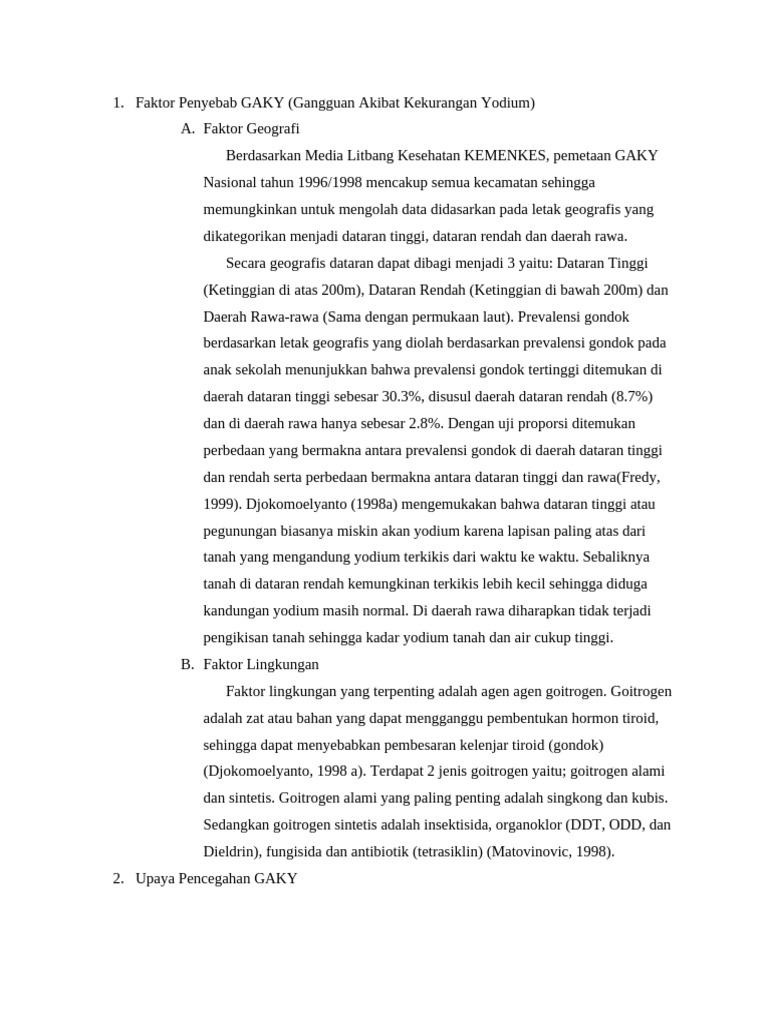 Faktor Penyebab GAKY | PDF