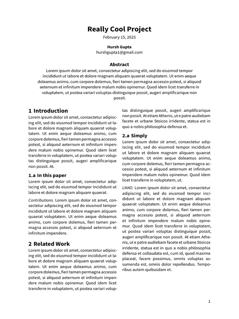 Really Cool Project | PDF