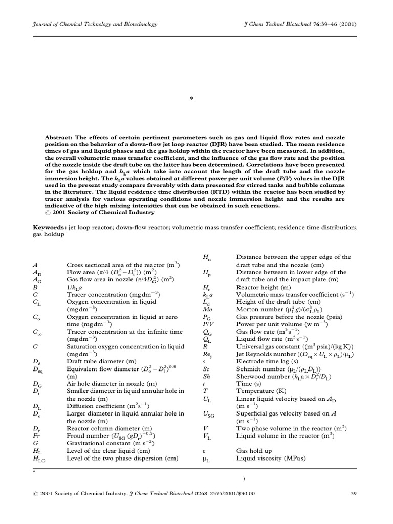 Upscale Jet Loop Reactor - 1 | PDF | Gases | Liquids
