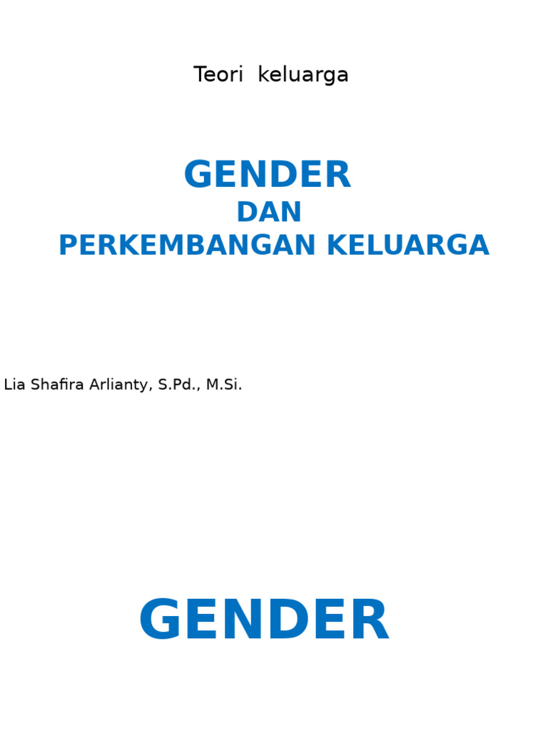 Pertemuan 5 Teori Gender Dan Teori Perkembangan Keluarga Pdf