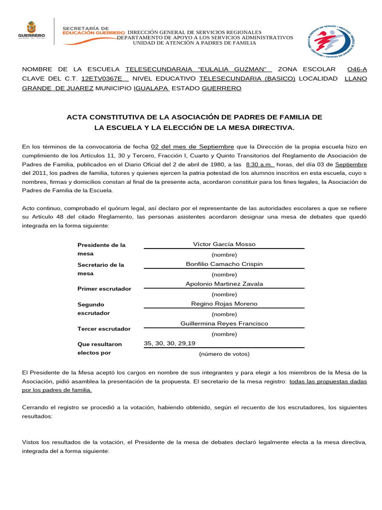 Acta_constitutiva_APF | PDF | Eventos políticos | Gobierno