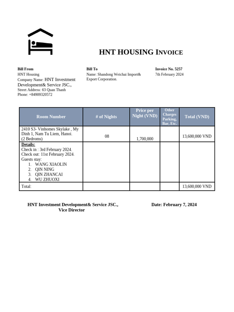 HNT Housing I: Nvoice | PDF