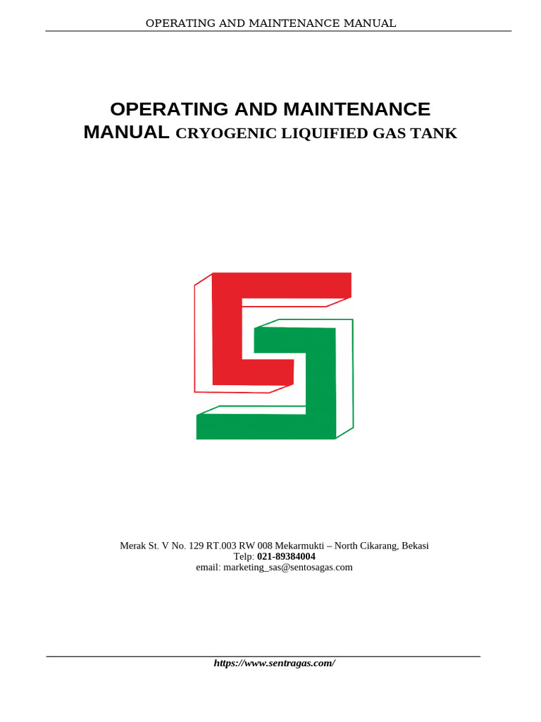 Cryogenic Gas Tank Manual | PDF | Oxygen | Combustion