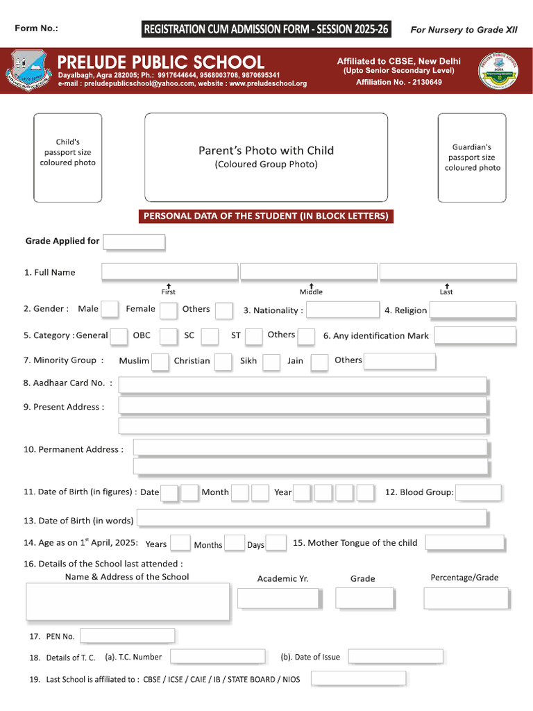 PRELUDE PUB SCHOOL ADM | PDF