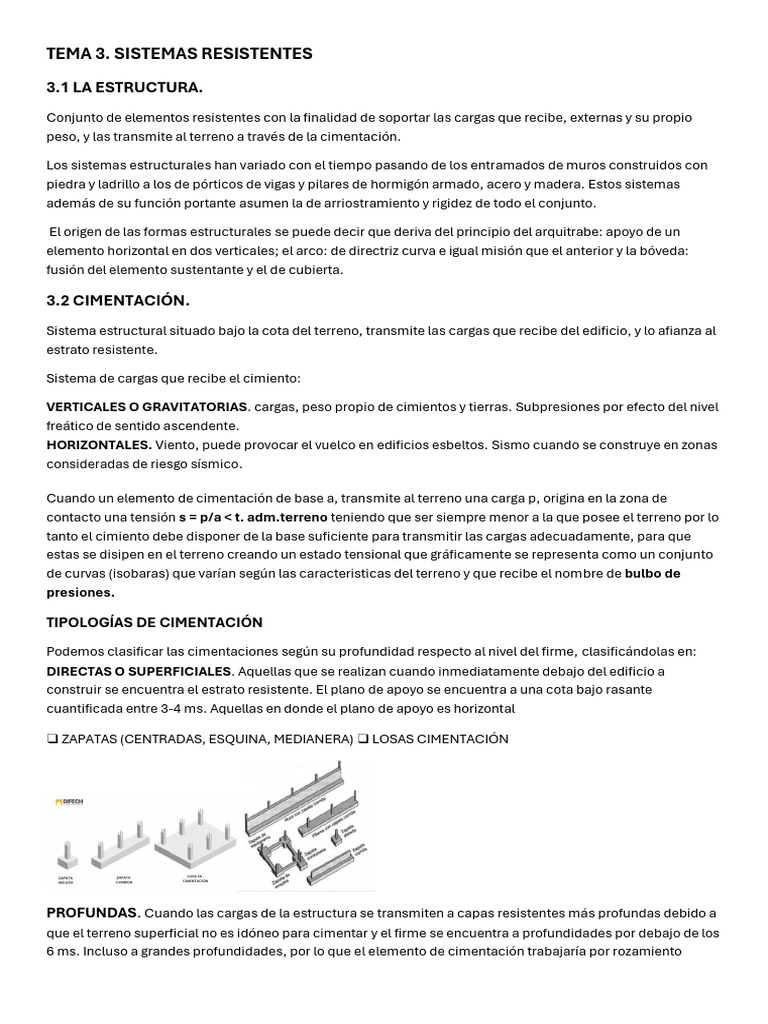 Sistemas Estructurales y Cimentación | PDF | Fundación (Ingeniería) | edificio