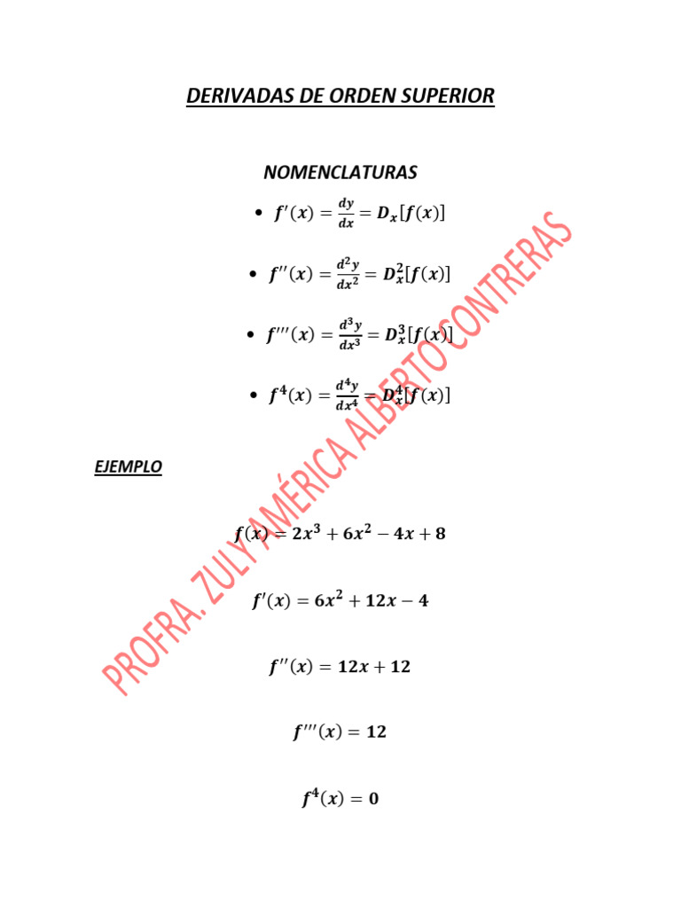 Derivadas de Orden Superior | PDF
