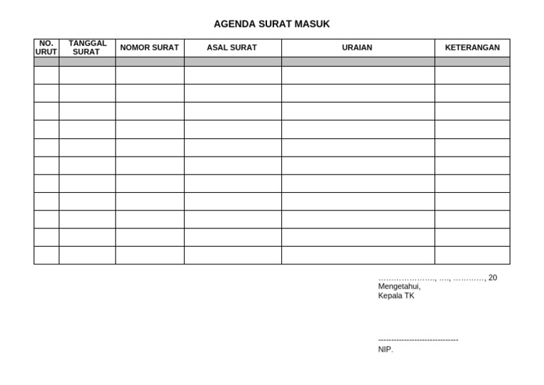 Buku Surat Masuk | PDF