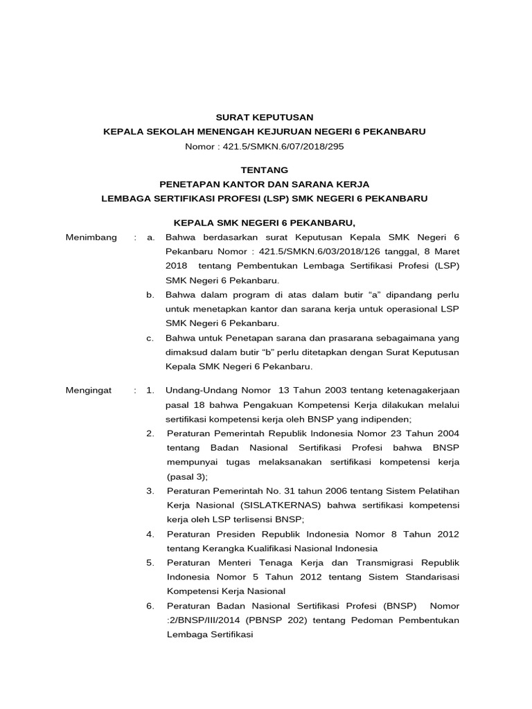 SK Kantor Revisi | PDF