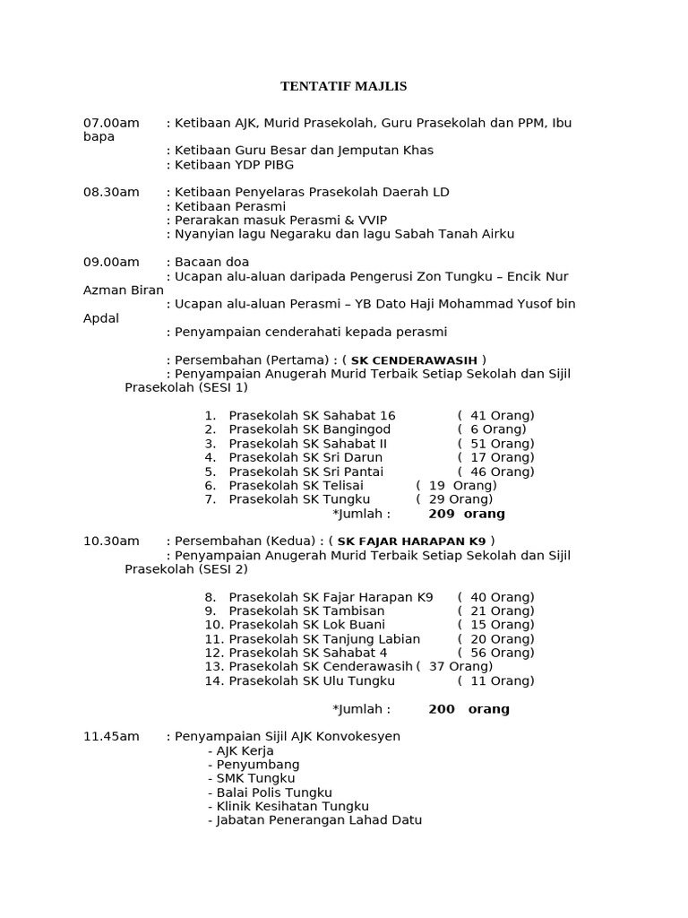 TENTATIF | PDF