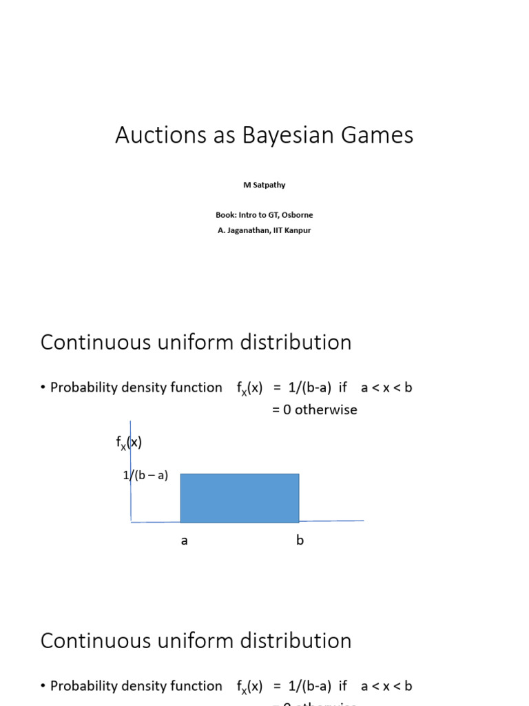 Sealed-Bid Auction as Bayesian Game | PDF | Auction | Mathematical And ...