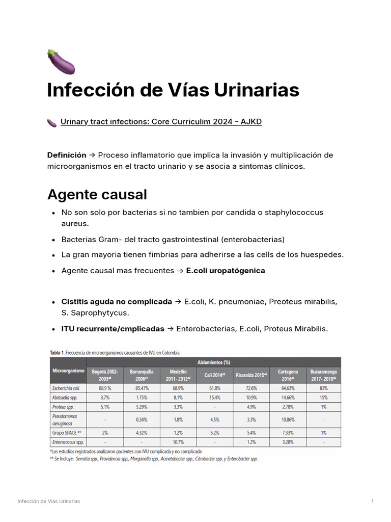 IVU apuntes | PDF | Infección del tracto urinario | Escherichia coli