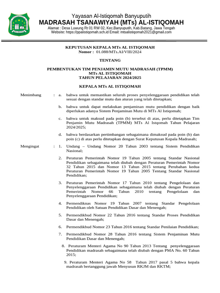 SK TPM Tp. 2024-2025 | PDF