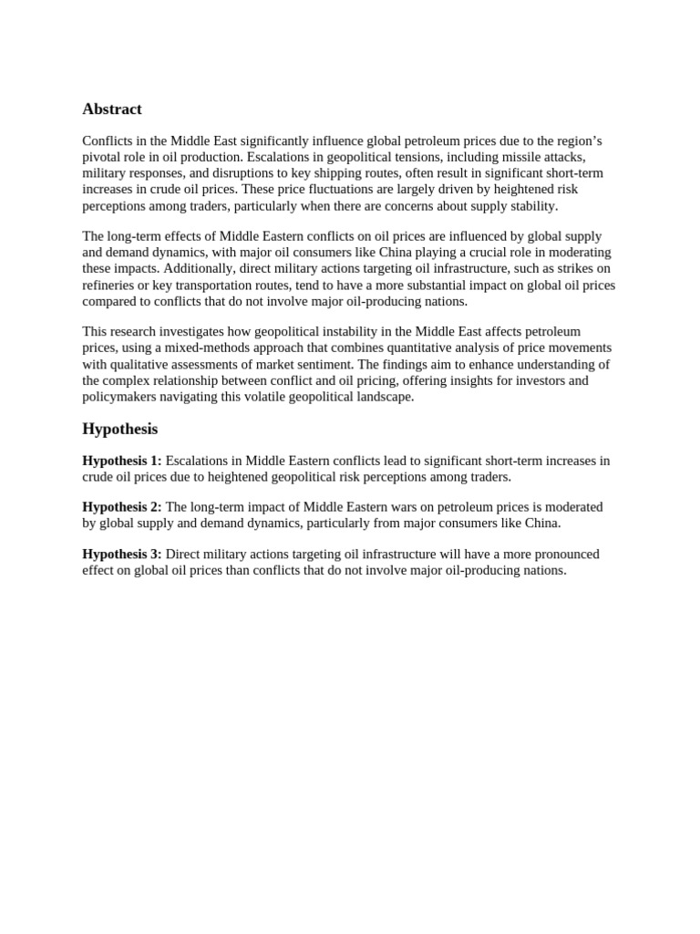 Abstract & Hypothesis | PDF