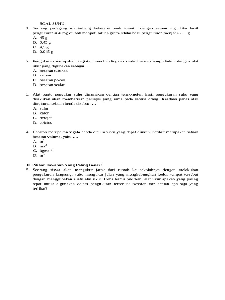 SOAL SUHU DAN KALOR | PDF