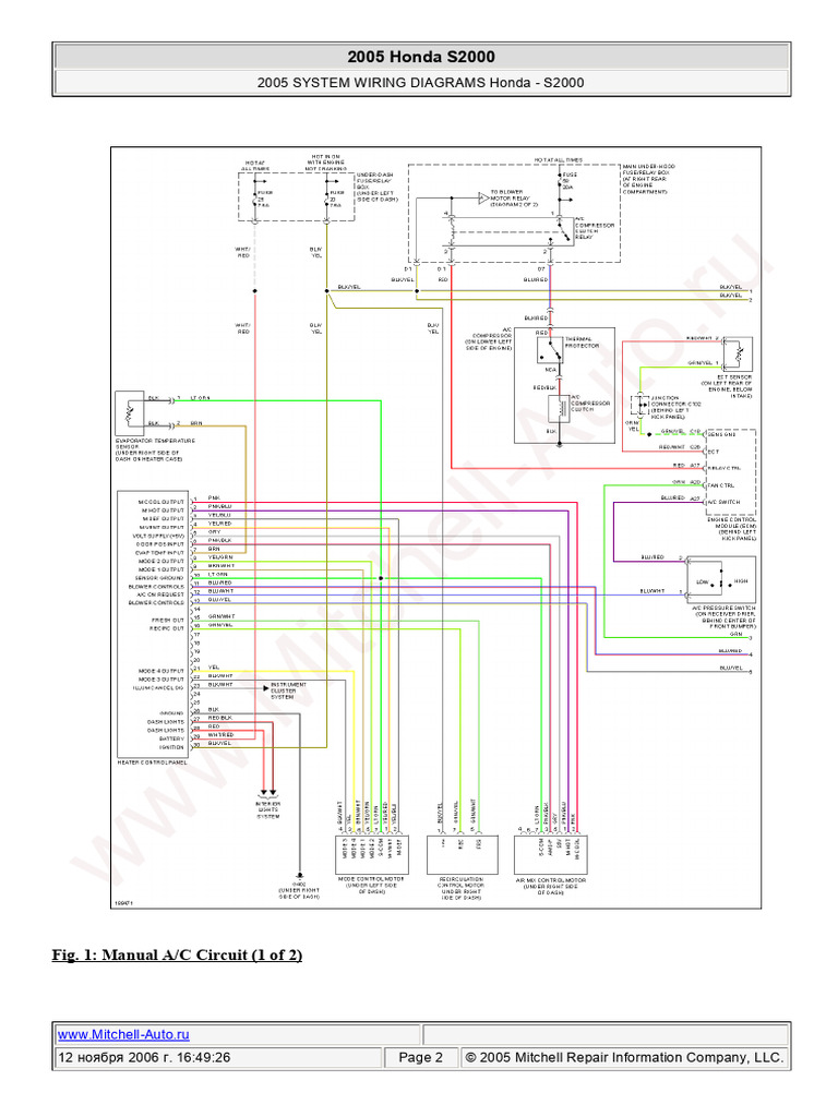 Honda s2000 2005 Wiring Diagrams SCH | PDF
