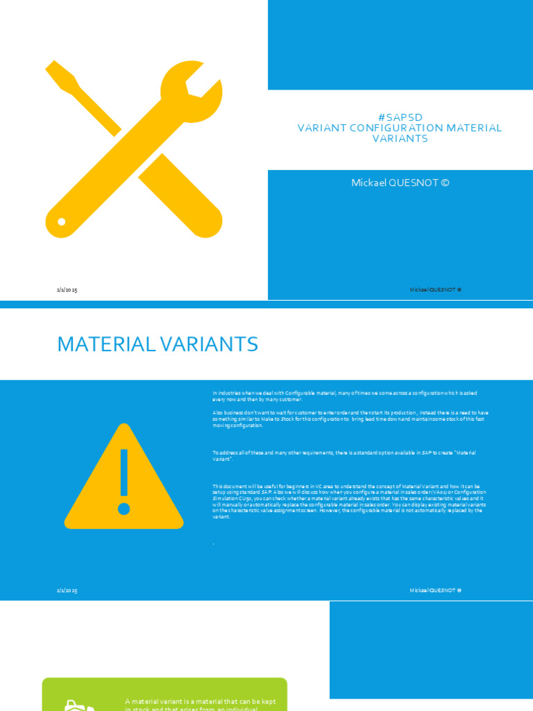 Variant Configuration Material Variants PPTX 1738434165 | PDF | Data Type | Computing