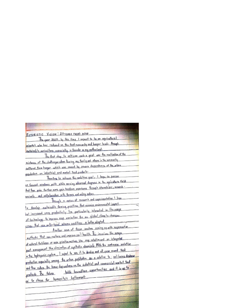 20 Years From Now Goals As A Student | PDF