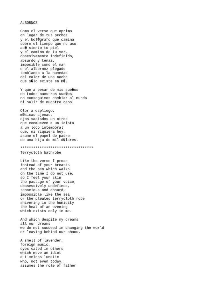 Poema Albornoz Traduccio Uk | PDF